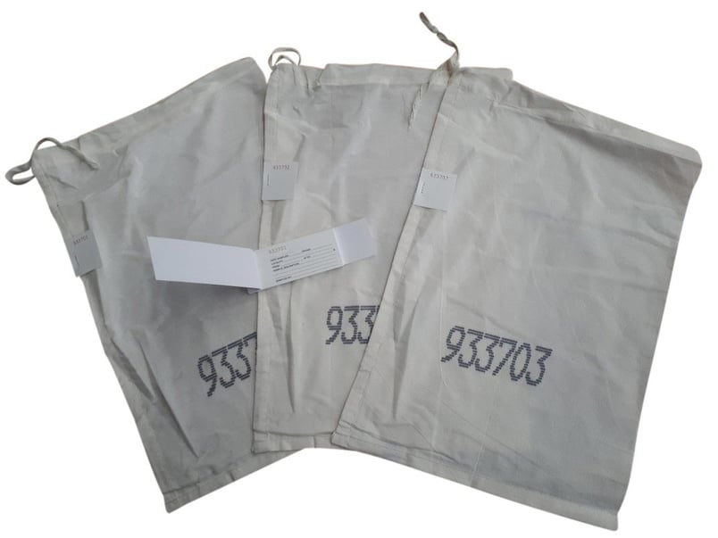 PROFAB® SUPERIOR PRE-NUMBERED & BARCODED DRAWSTRING CALICO BAGS